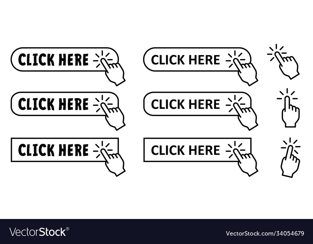 Click here button Royalty Free Vector Image - VectorStock