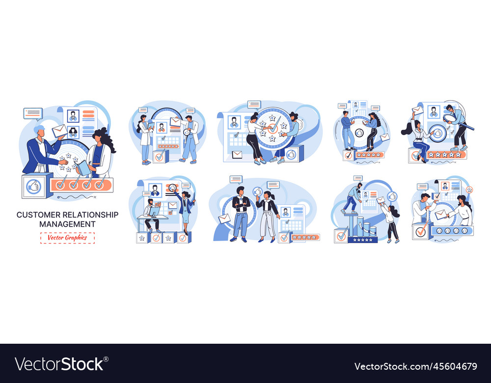 Crm metaphor customer relationship management Vector Image Crm metaphor customer relationship management Vector Image