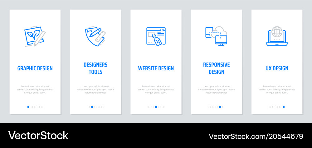 Graphic website responsive ux design designers Vector Image
