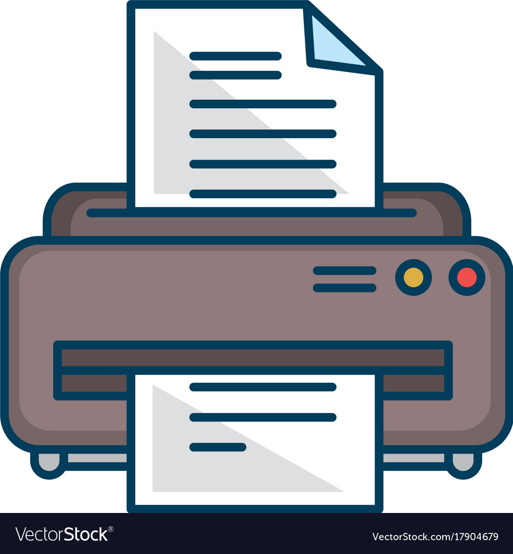 Printer machine isolated icon Royalty Free Vector Image