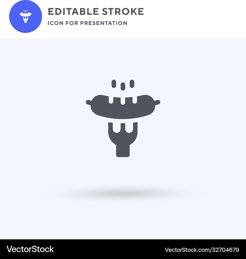 Sausage icon filled flat sign solid Royalty Free Vector
