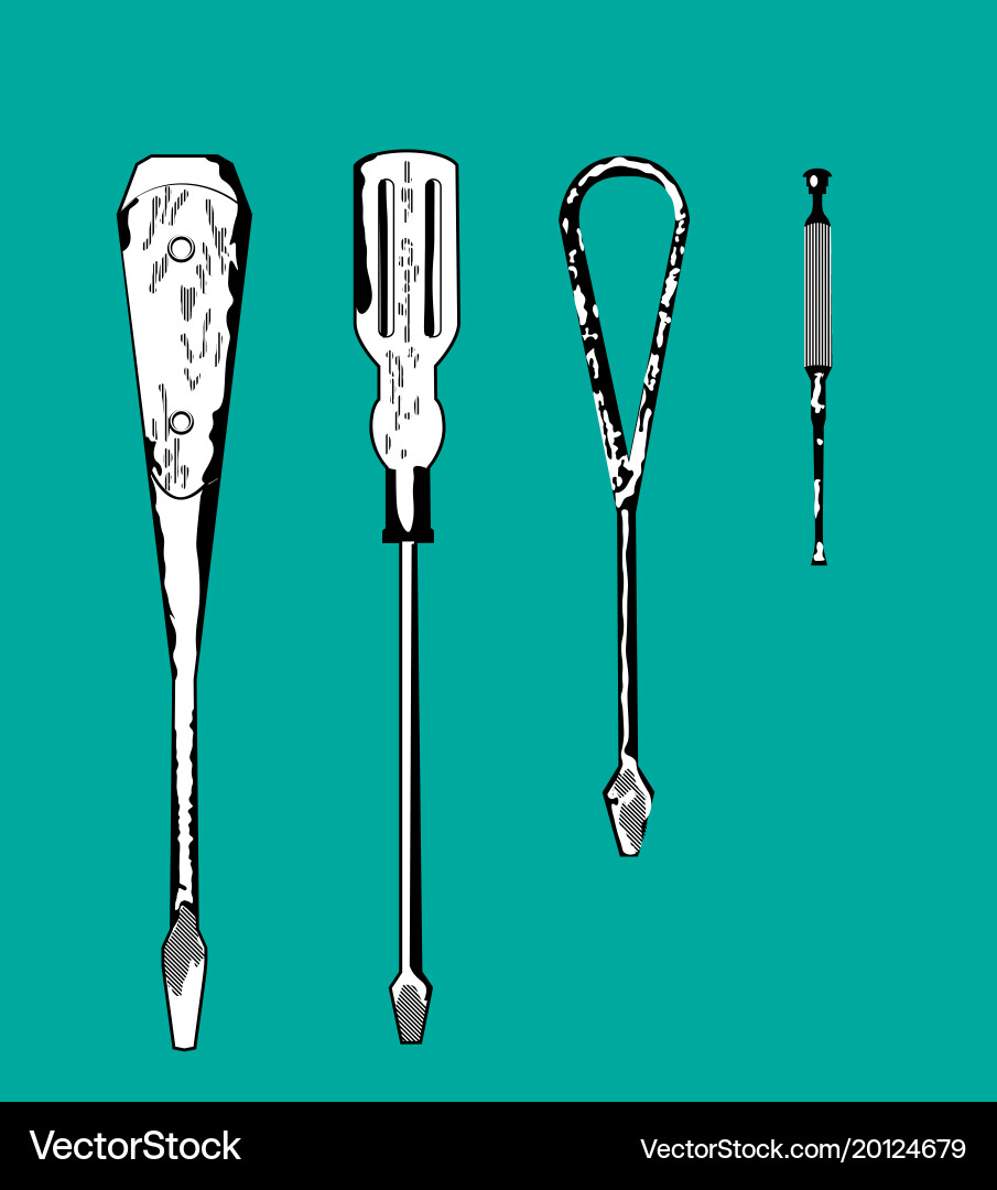 Vintage logo with screwdriver Royalty Free Vector Image
