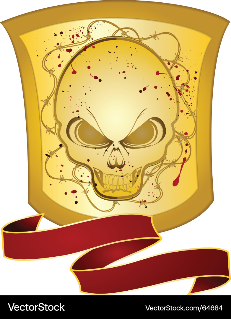 Decorative skull shield Royalty Free Vector Image