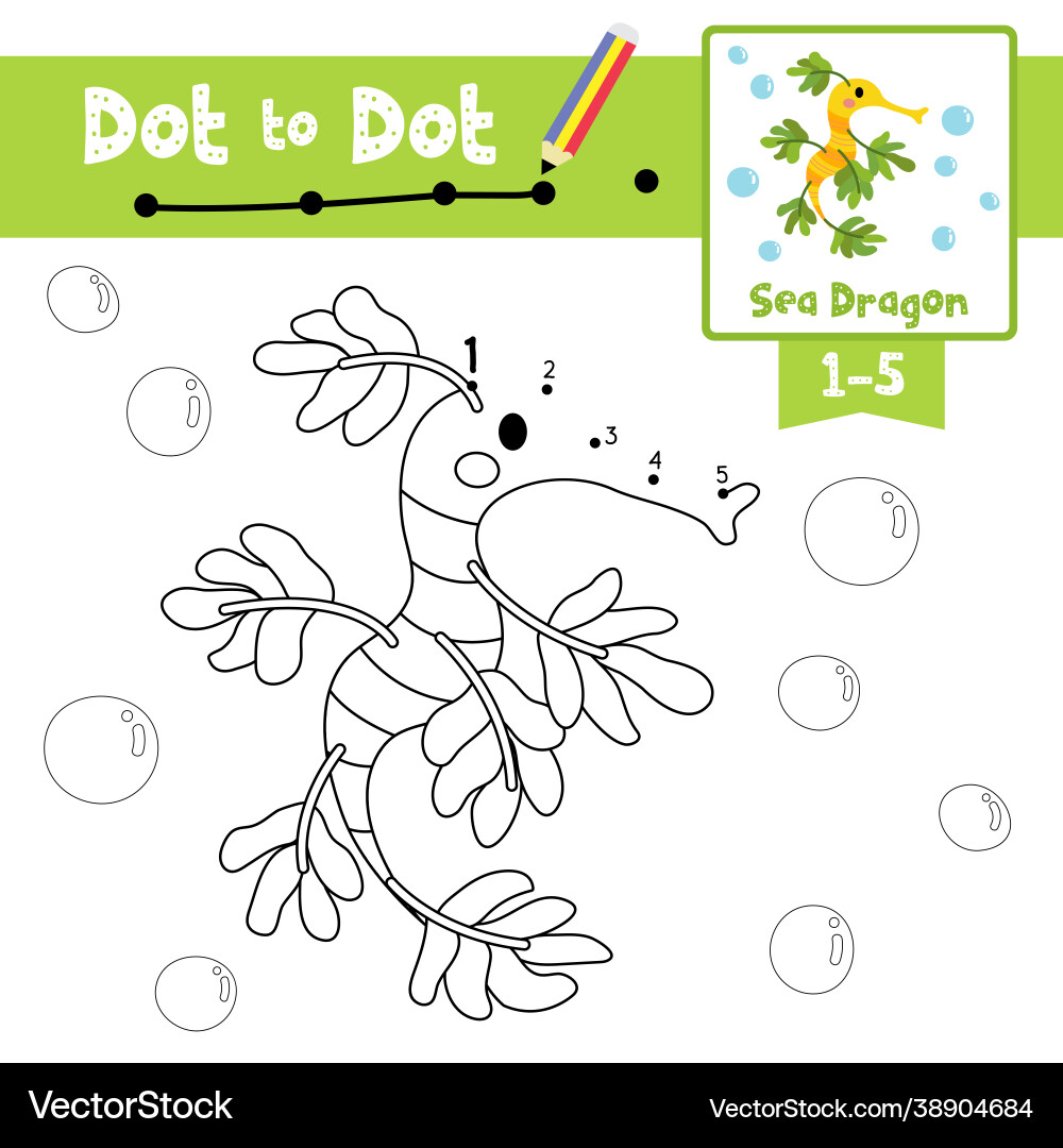 Dot to educational game and coloring book sea Vector Image
