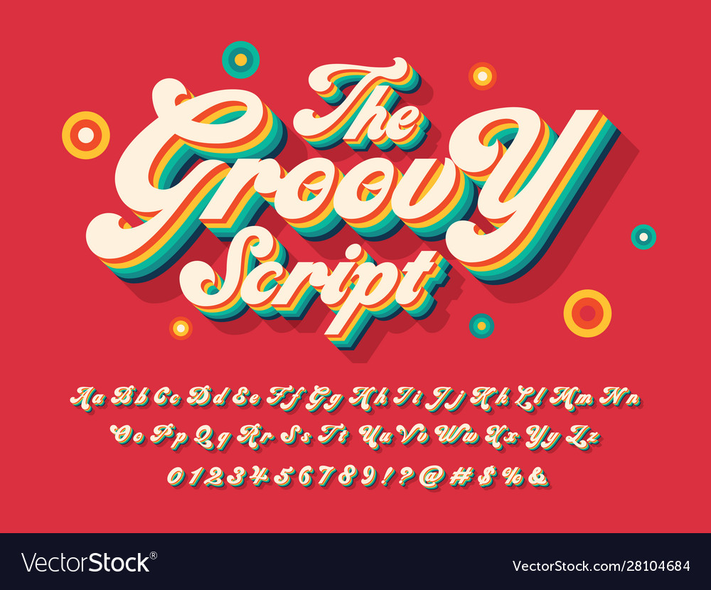 Groovy Font Royalty Free Vector Image VectorStock
