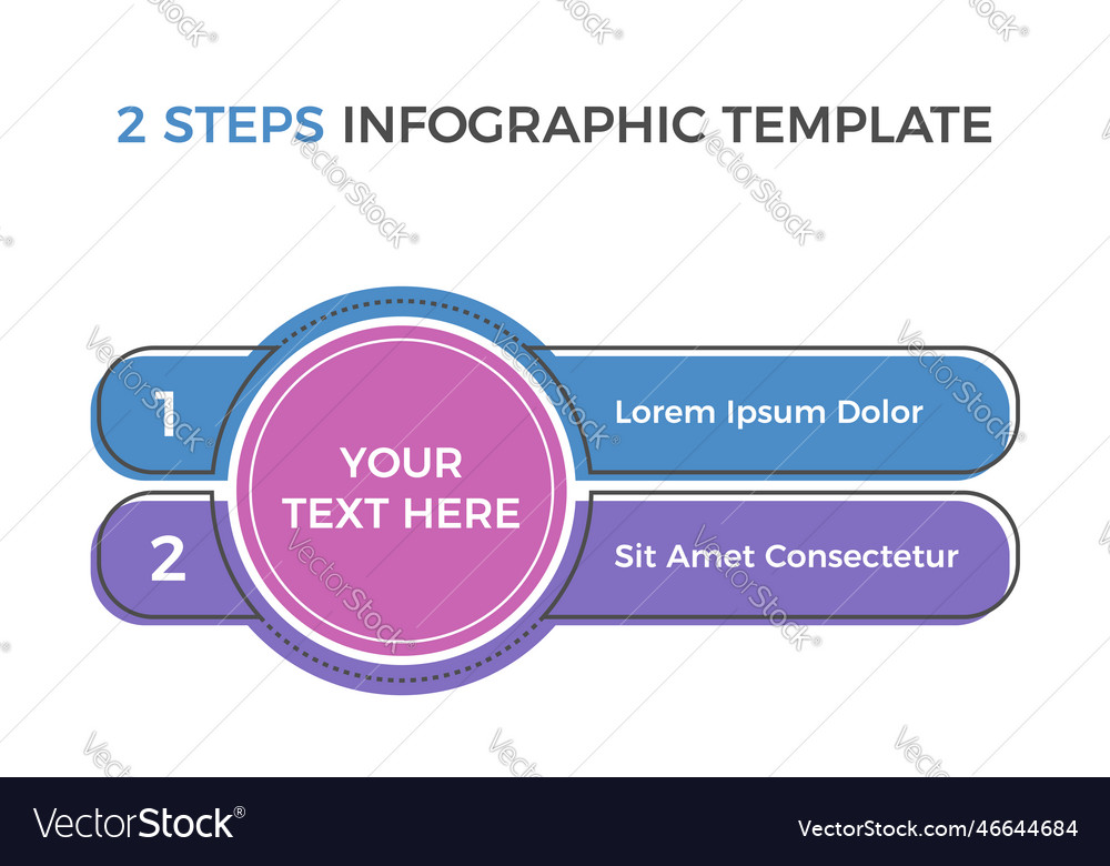 Infographic template with 2 steps Royalty Free Vector Image