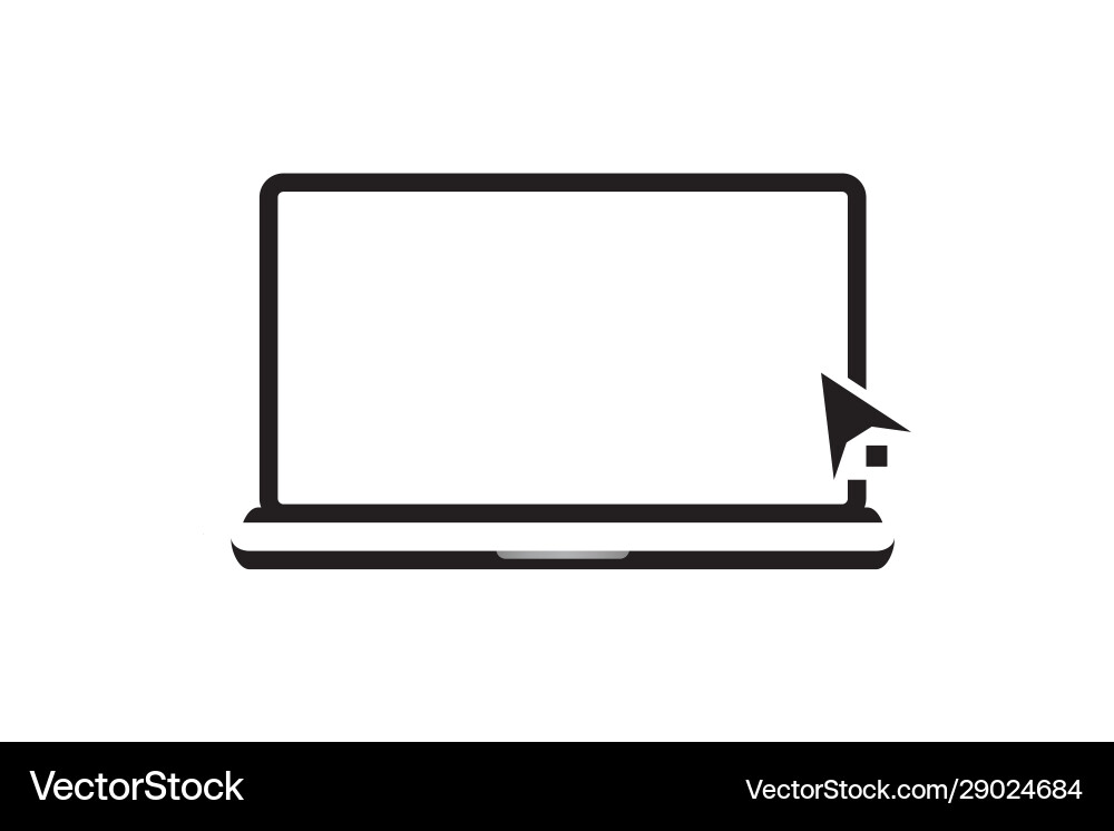 Laptop isolated with cursor or mouse cursor icon Vector Image