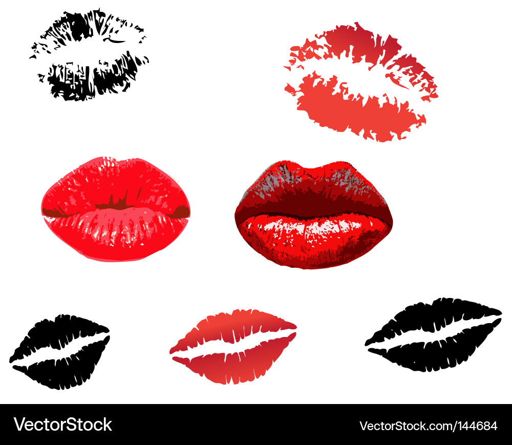 Lips print Royalty Free Vector Image - VectorStock