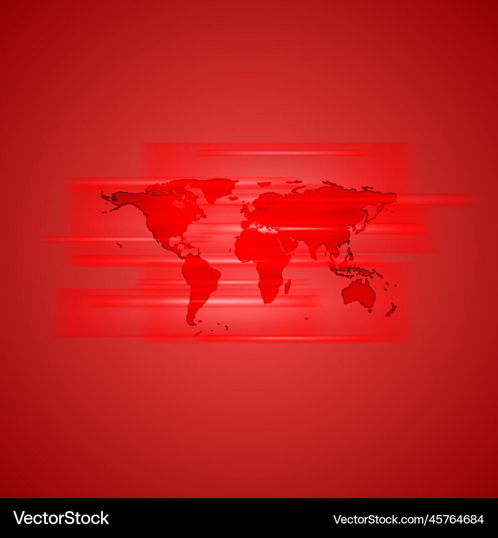 Red glowing background with world map Royalty Free Vector