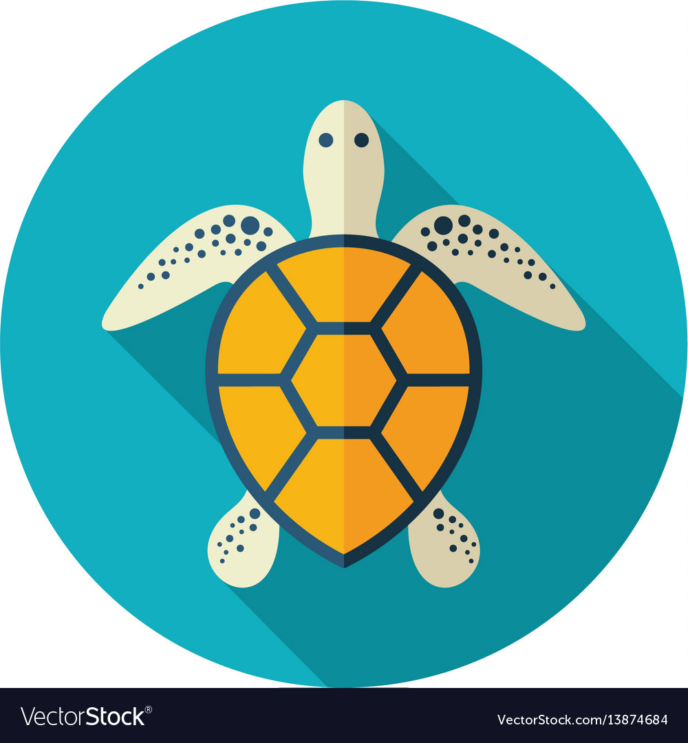 Sea turtle icon summer vacation Royalty Free Vector Image