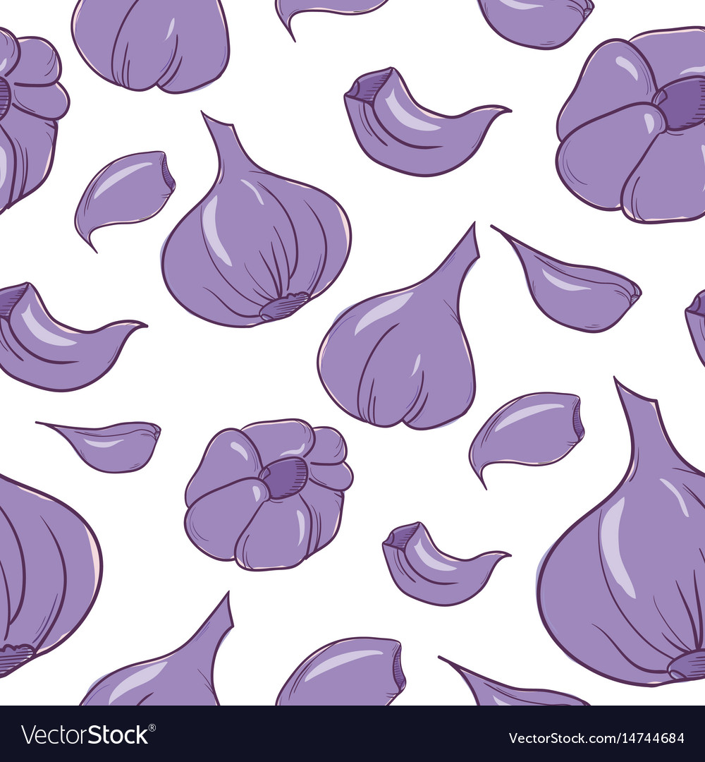 Vegetable pattern hand-drawn seamless Royalty Free Vector