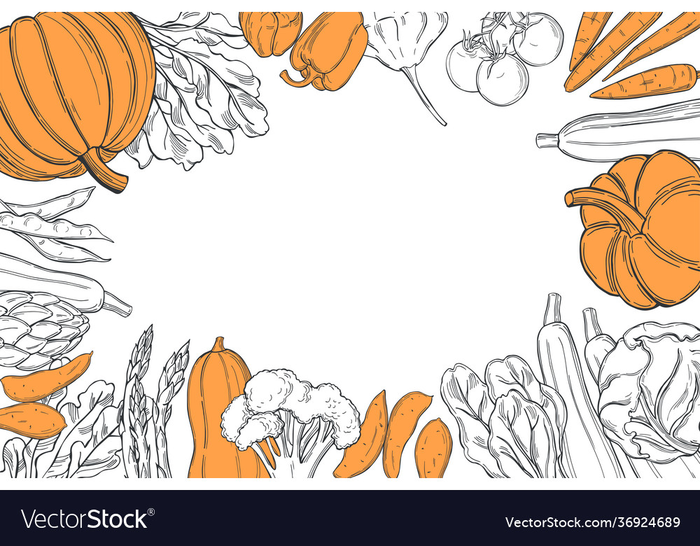 Background with vegetables Royalty Free Vector Image