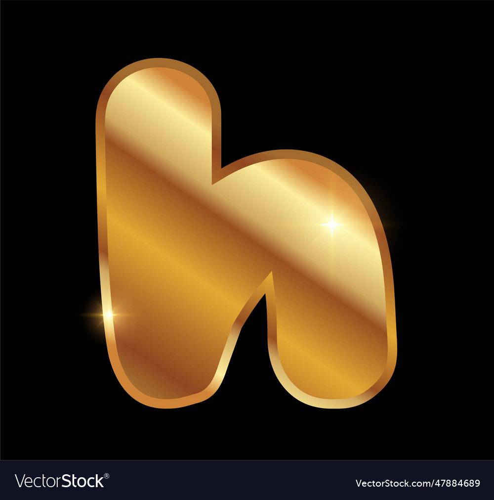 Golden letter h monogram logo Royalty Free Vector Image