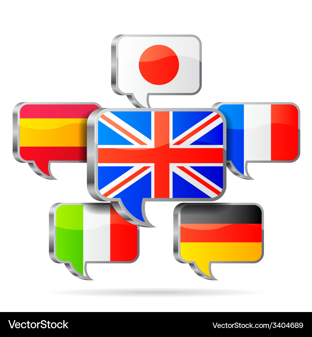 Speech bubbles flags Royalty Free Vector Image