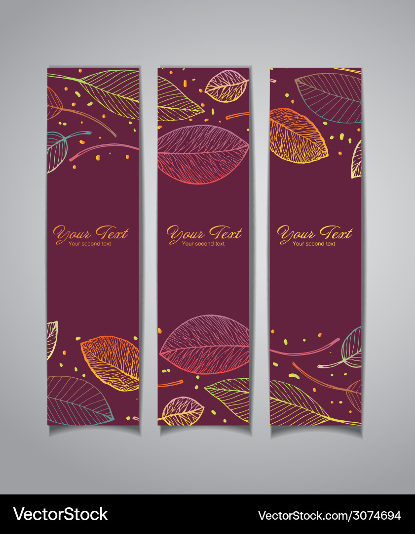 Banners with autumn leaves Royalty Free Vector Image