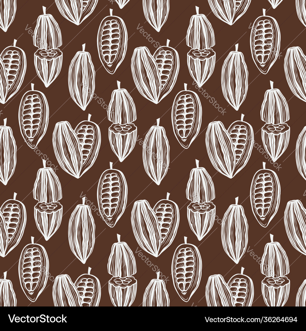 Cocoa seamless pattern Royalty Free Vector Image