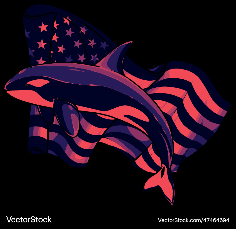 Killer whale spirit orca jumping Royalty Free Vector Image