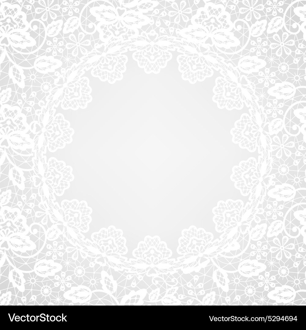 Lace border on gray background Royalty Free Vector Image