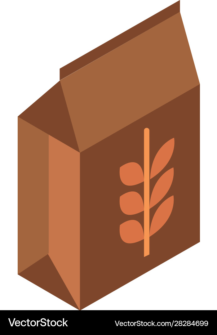 Farm wheat package fertilizer isometric icon Vector Image