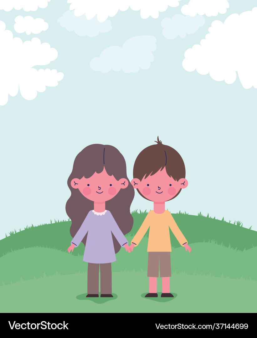 Little cute kids Royalty Free Vector Image - VectorStock