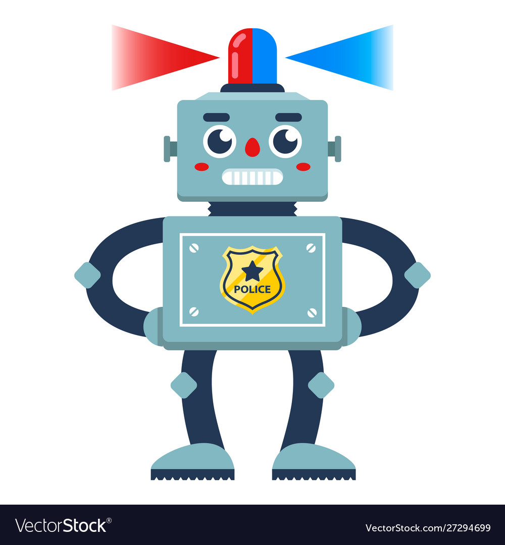 Policeman robot Royalty Free Vector Image - VectorStock