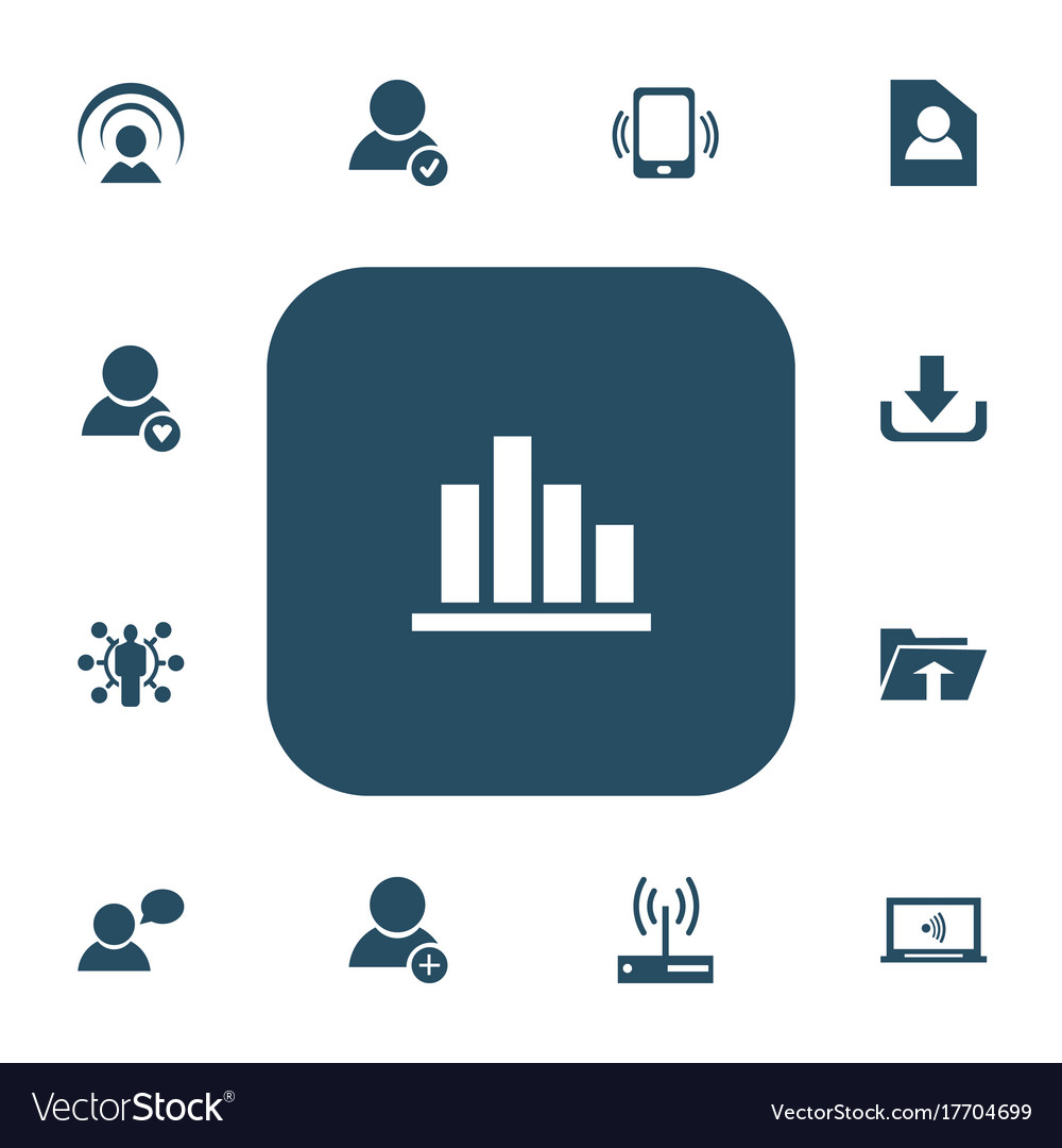 Set of 13 editable web icons includes symbols Vector Image
