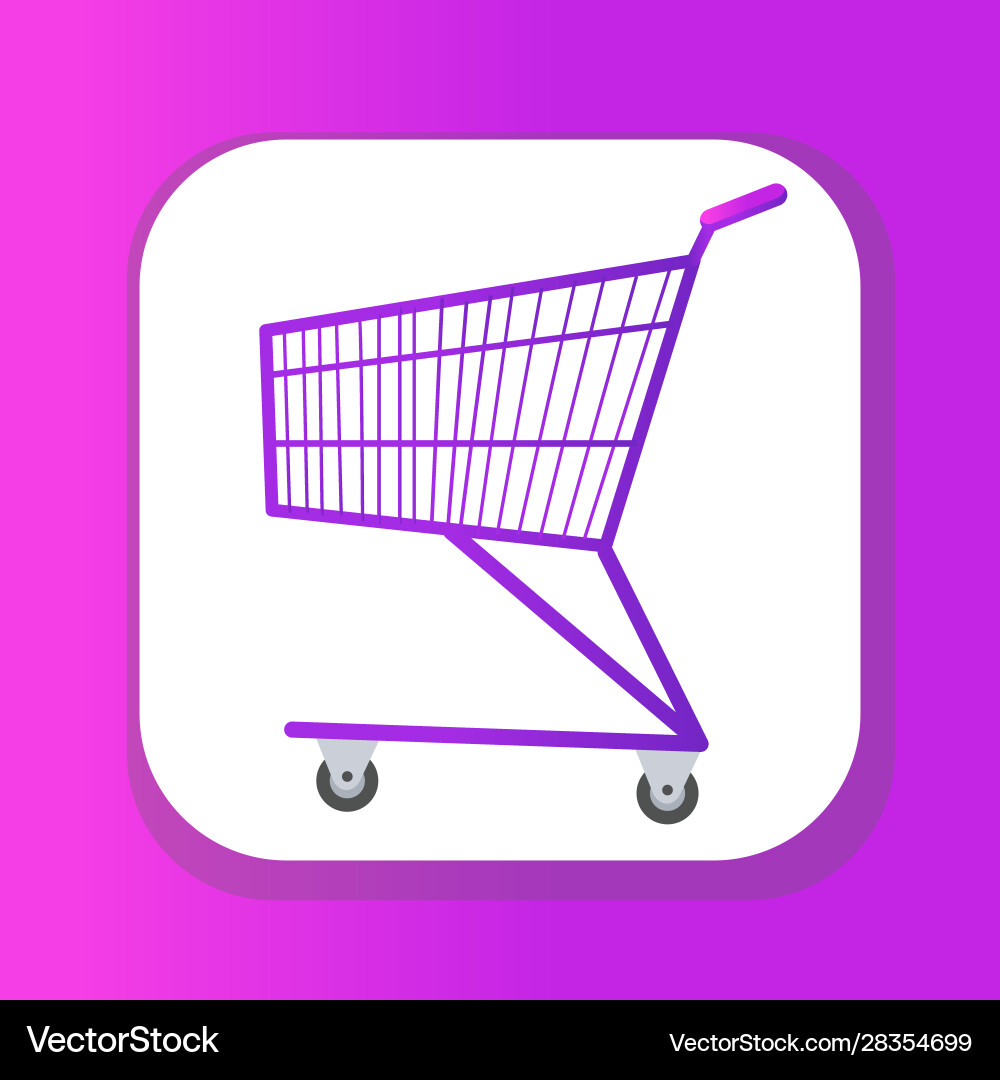 Shopping carts icon flat style metal Royalty Free Vector