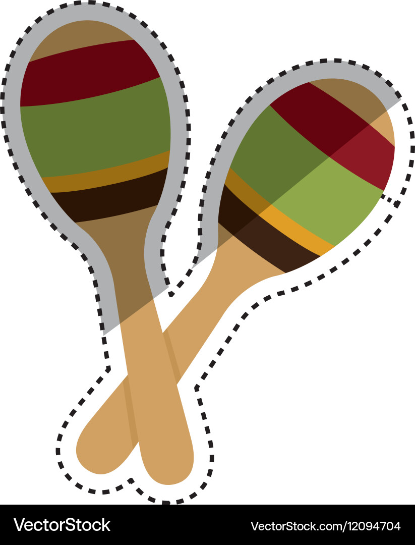 Maracas music instrument Royalty Free Vector Image