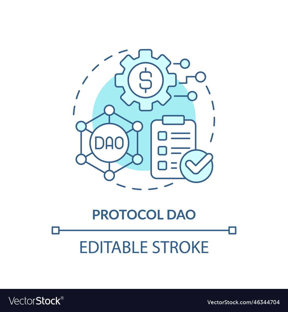Protocol dao turquoise concept icon Royalty Free Vector Protocol dao turquoise concept icon Royalty Free Vector
