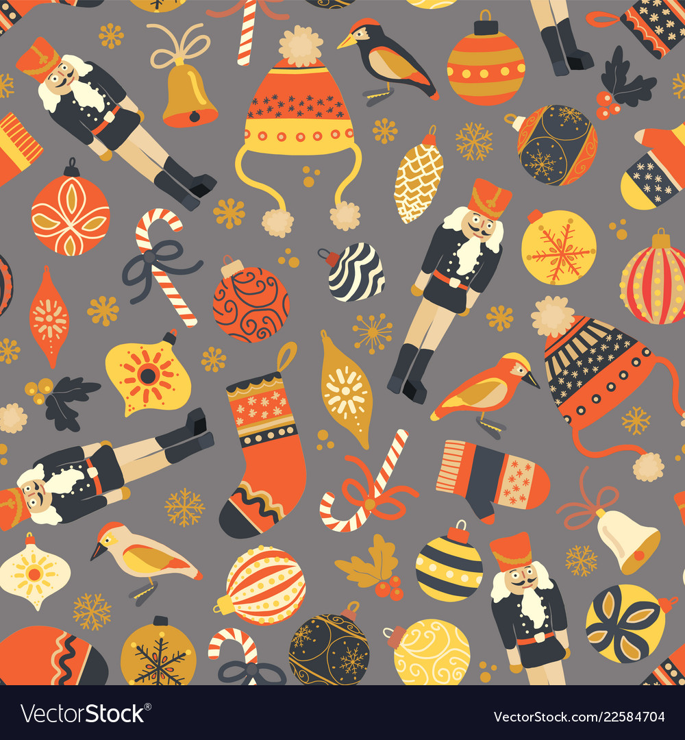 Seamless vintage christmas pattern repeat Vector Image