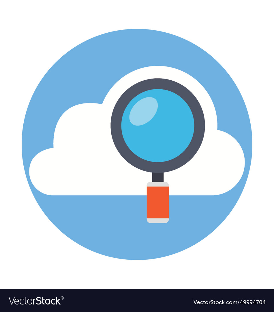 Search cloud flat icon Royalty Free Vector Image Search cloud flat icon Royalty Free Vector Image