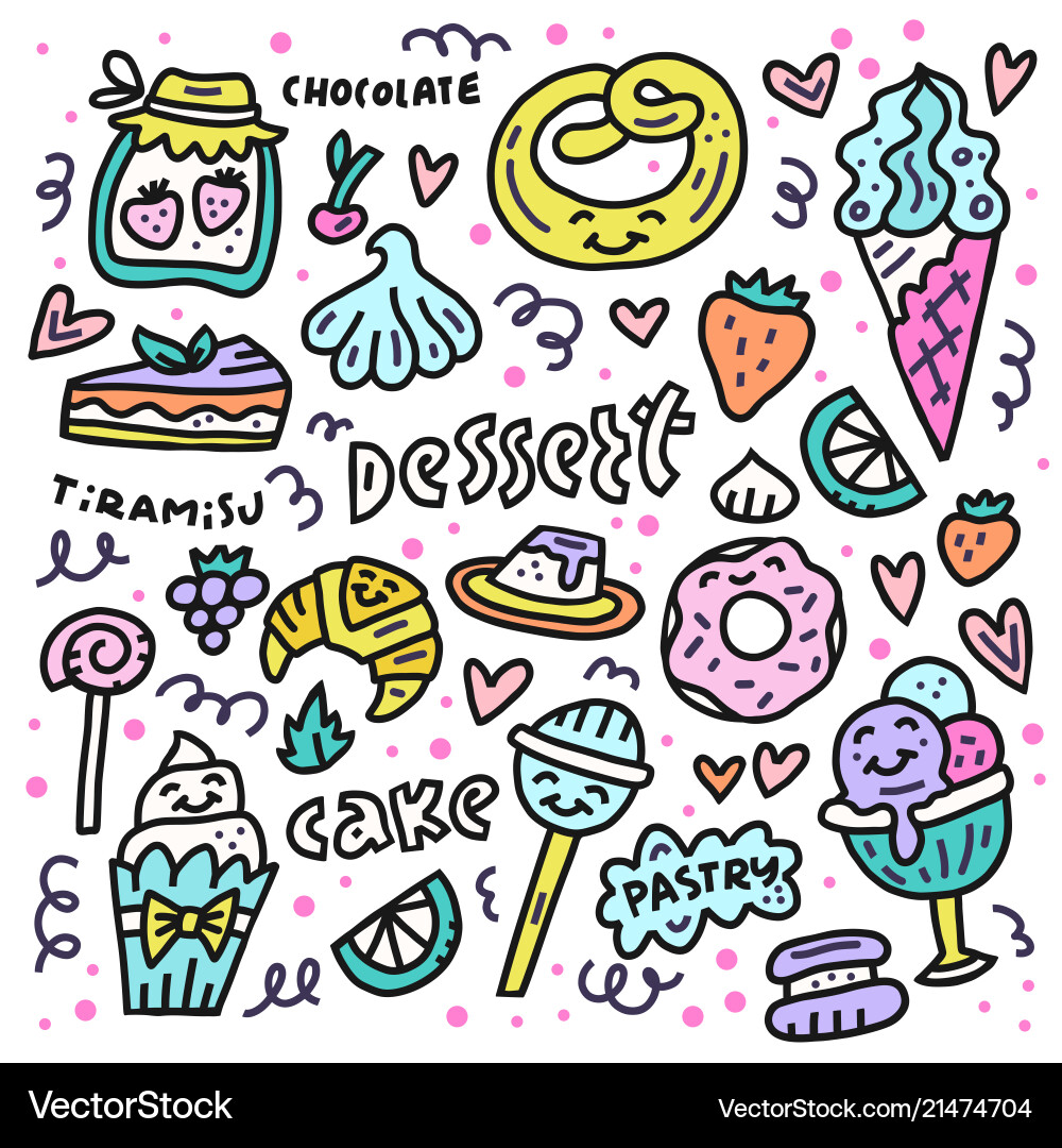 Sweet desserts concept Royalty Free Vector Image