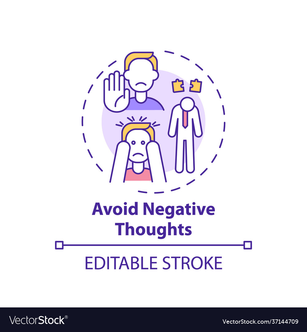 Avoid negative thought concept icon Royalty Free Vector
