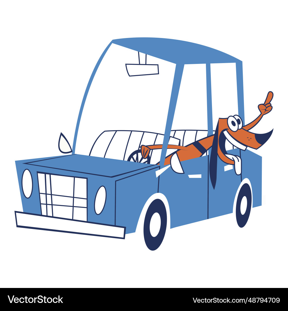 Dog in a car Royalty Free Vector Image - VectorStock