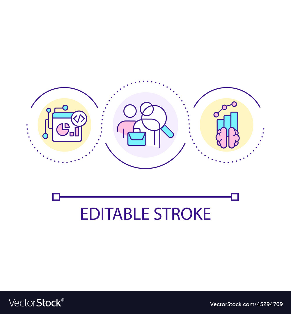 Hiring data science engineers loop concept icon Vector Image