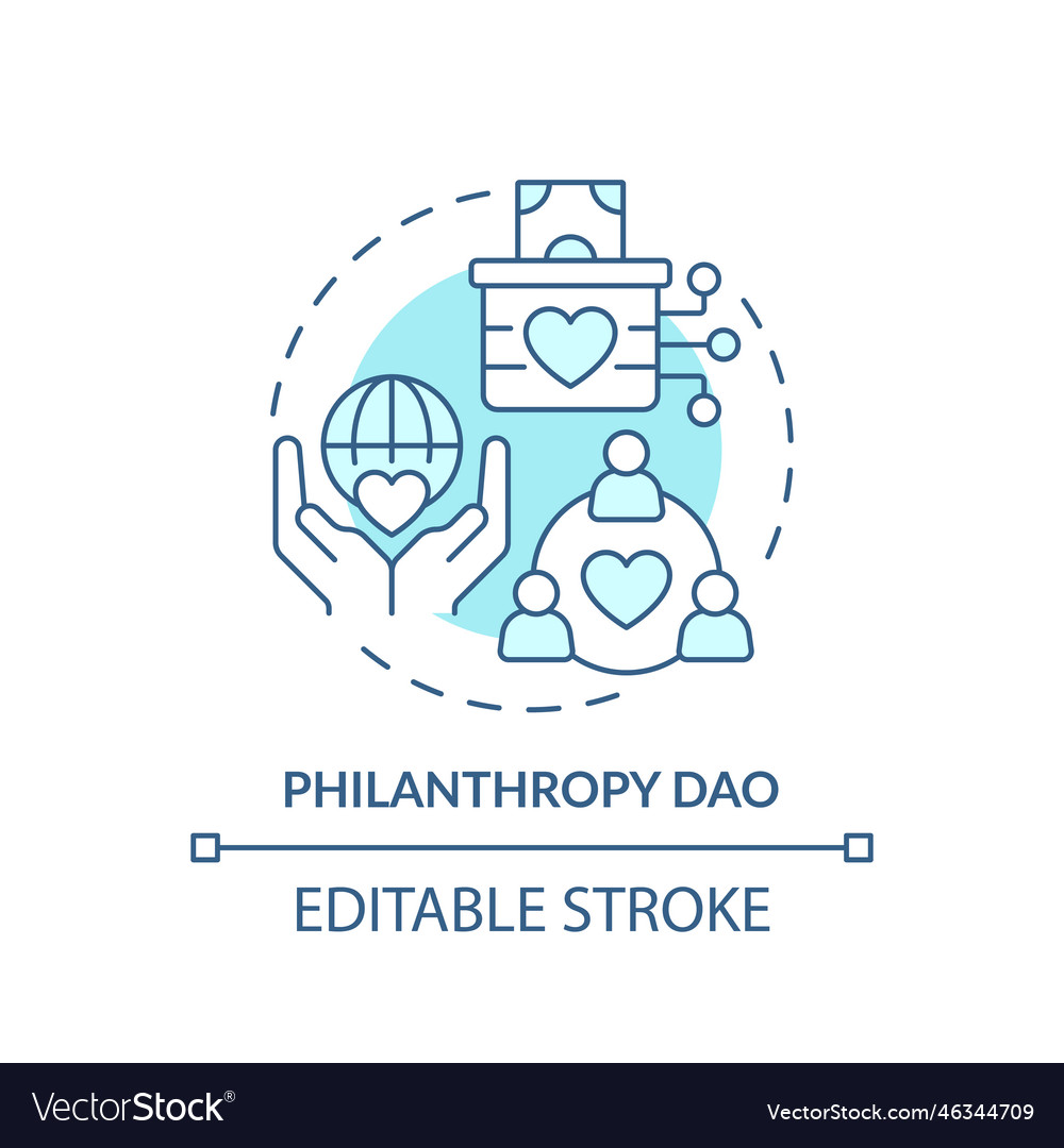 Philanthropy dao turquoise concept icon Royalty Free Vector Philanthropy dao turquoise concept icon Royalty Free Vector