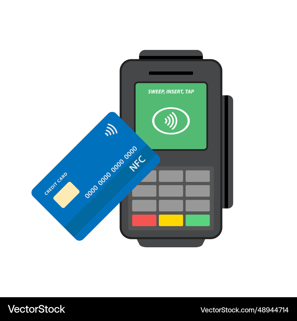 Credit card contactless payment Royalty Free Vector Image