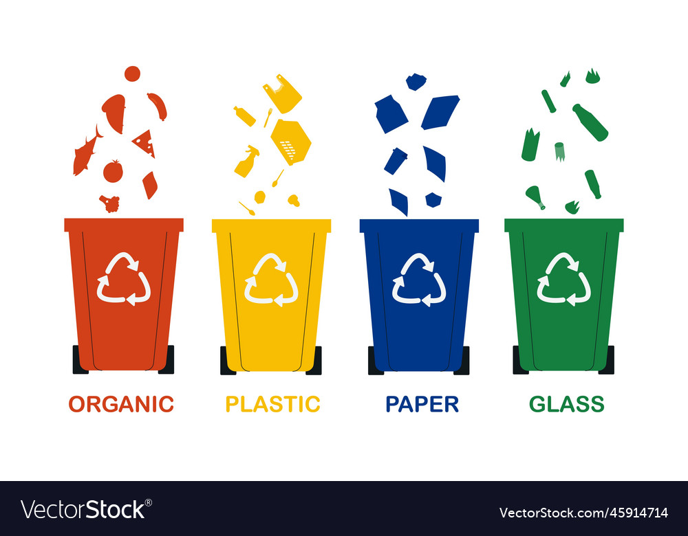 Garbage sorting set Royalty Free Vector Image - VectorStock
