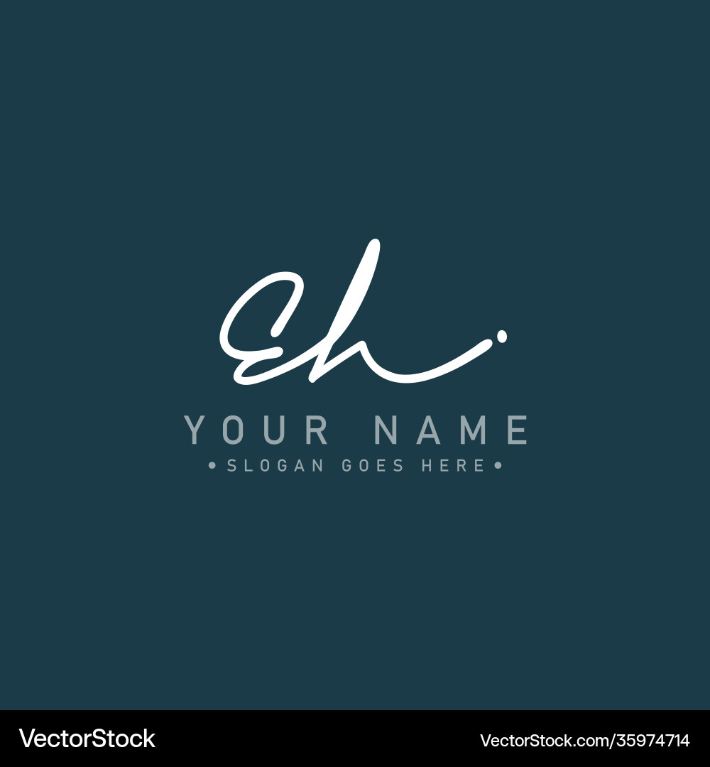 Initial letter eh logo Royalty Free Vector Image