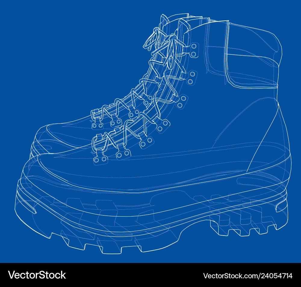 Mens boot concept rendering 3d Royalty Free Vector Image