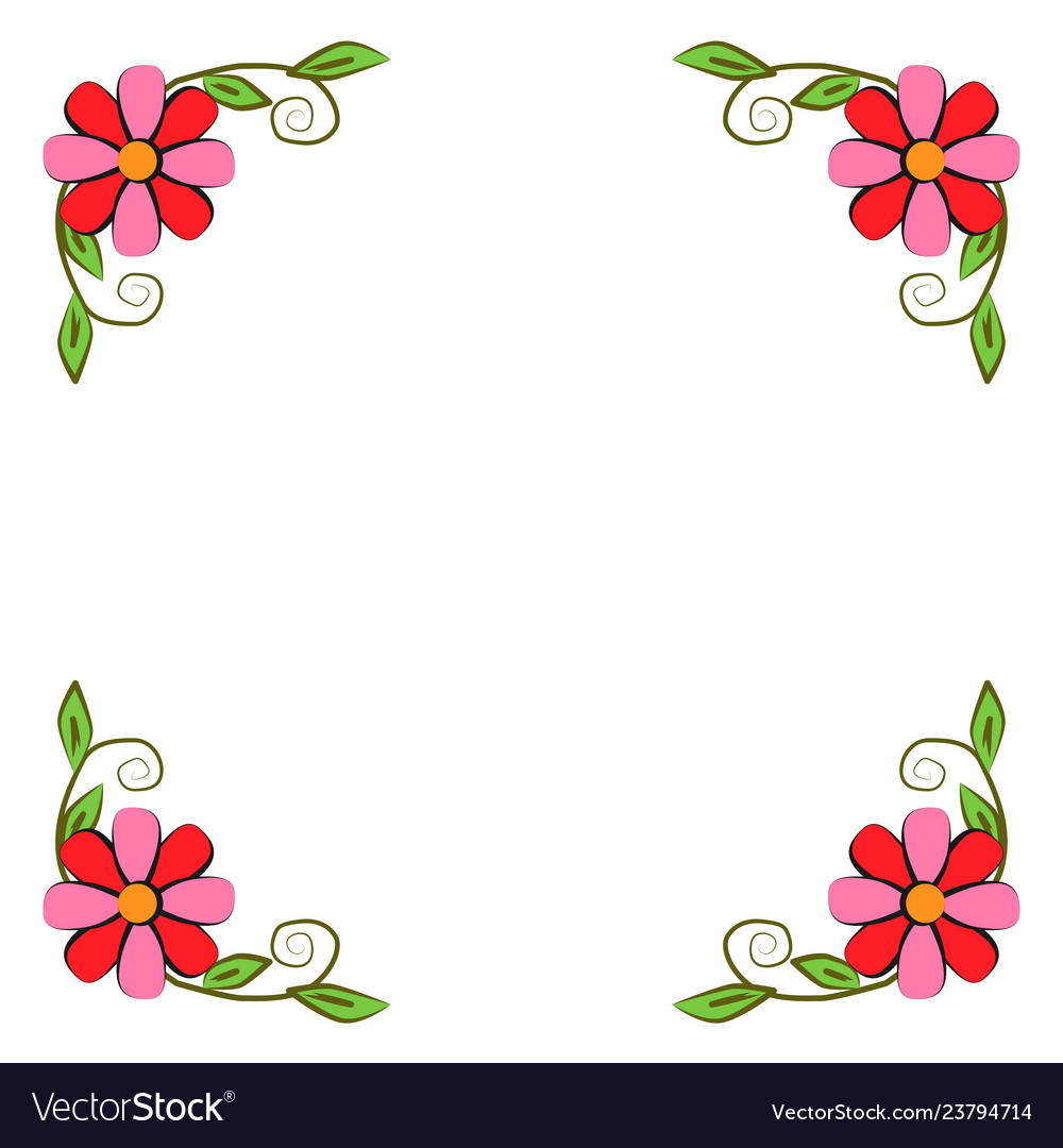 Rectangular floral border frame template Vector Image Rectangular floral border frame template Vector Image