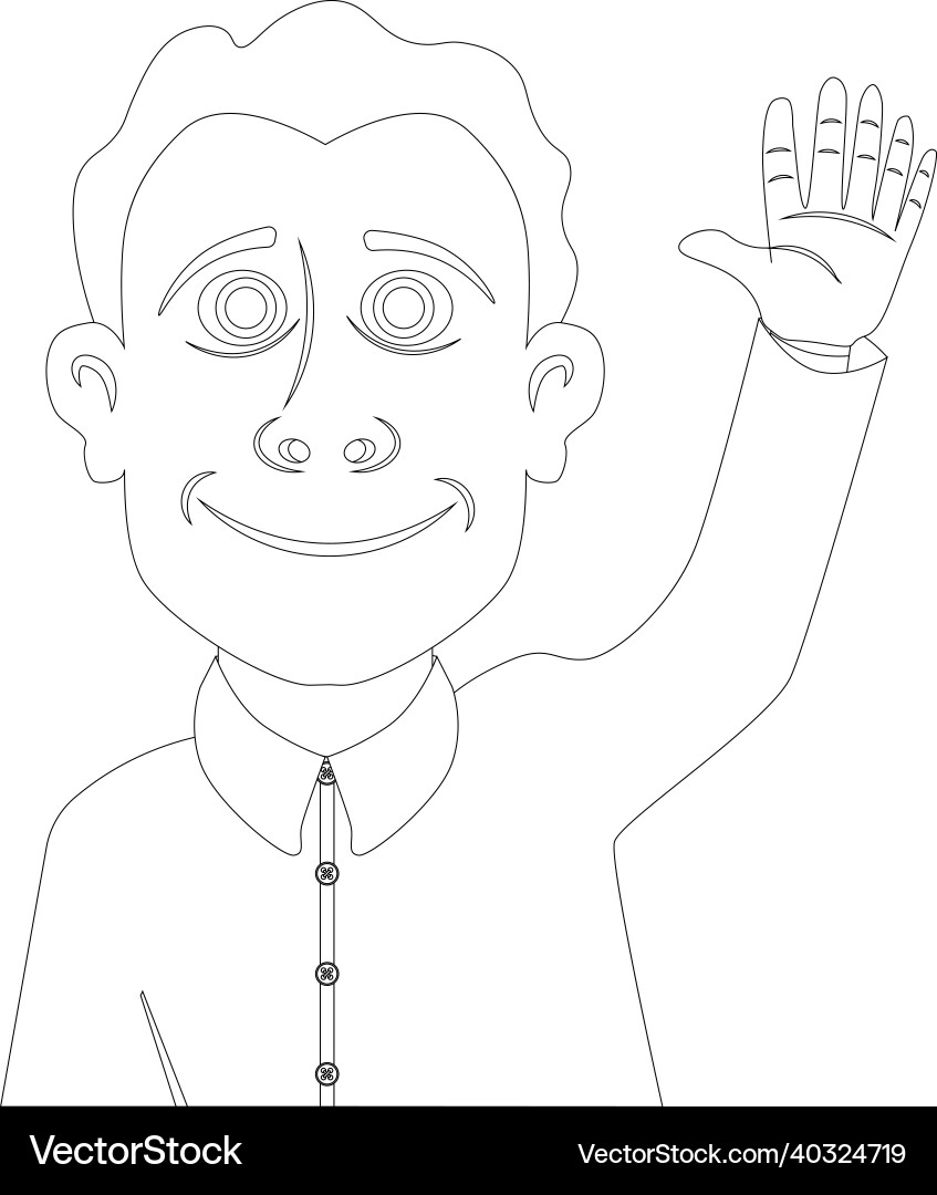 A kind and friendly person waves says hello Vector Image