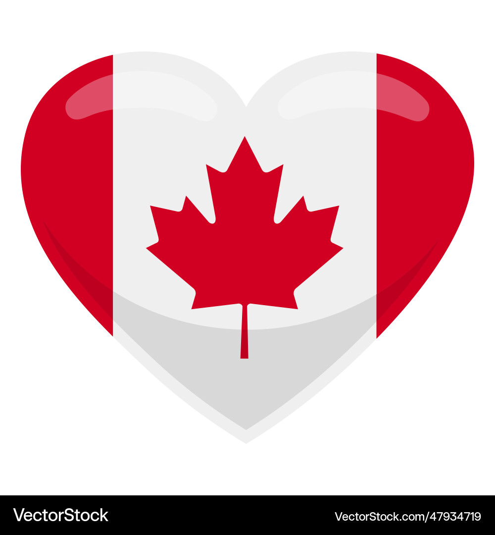 Canada heart flag Royalty Free Vector Image - VectorStock