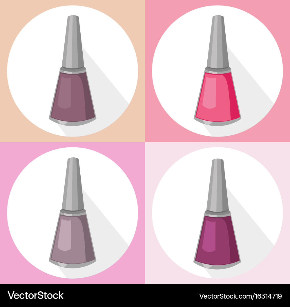 Nail polish set collection Royalty Free Vector Image