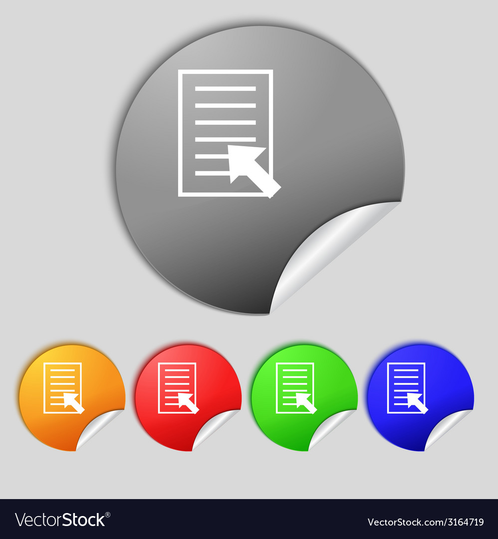 Text file sign icon document symbol set Royalty Free Vector