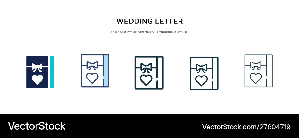 Wedding letter icon in different style two Vector Image