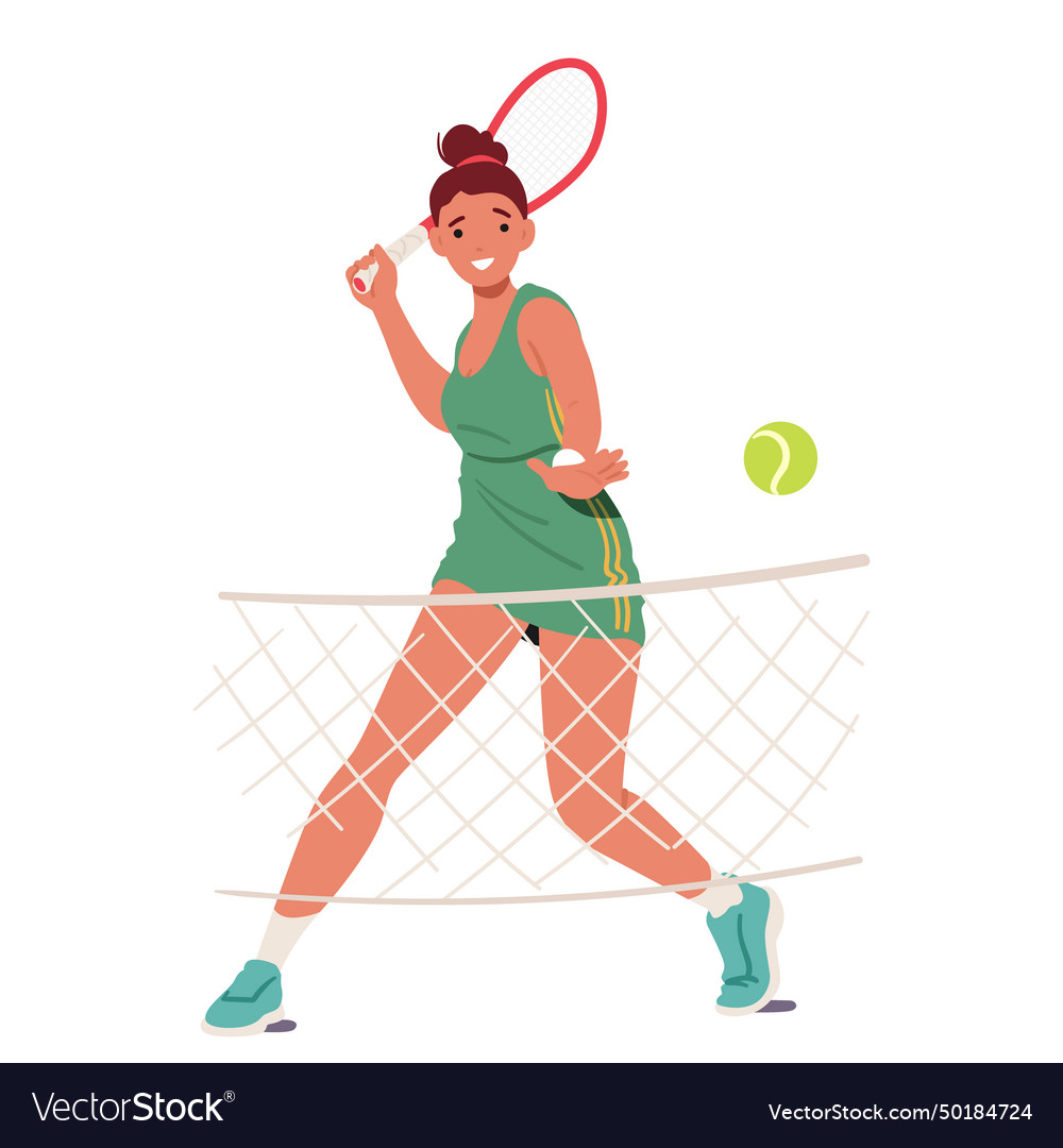Graceful And Determined Female Character Glides Vector Image
