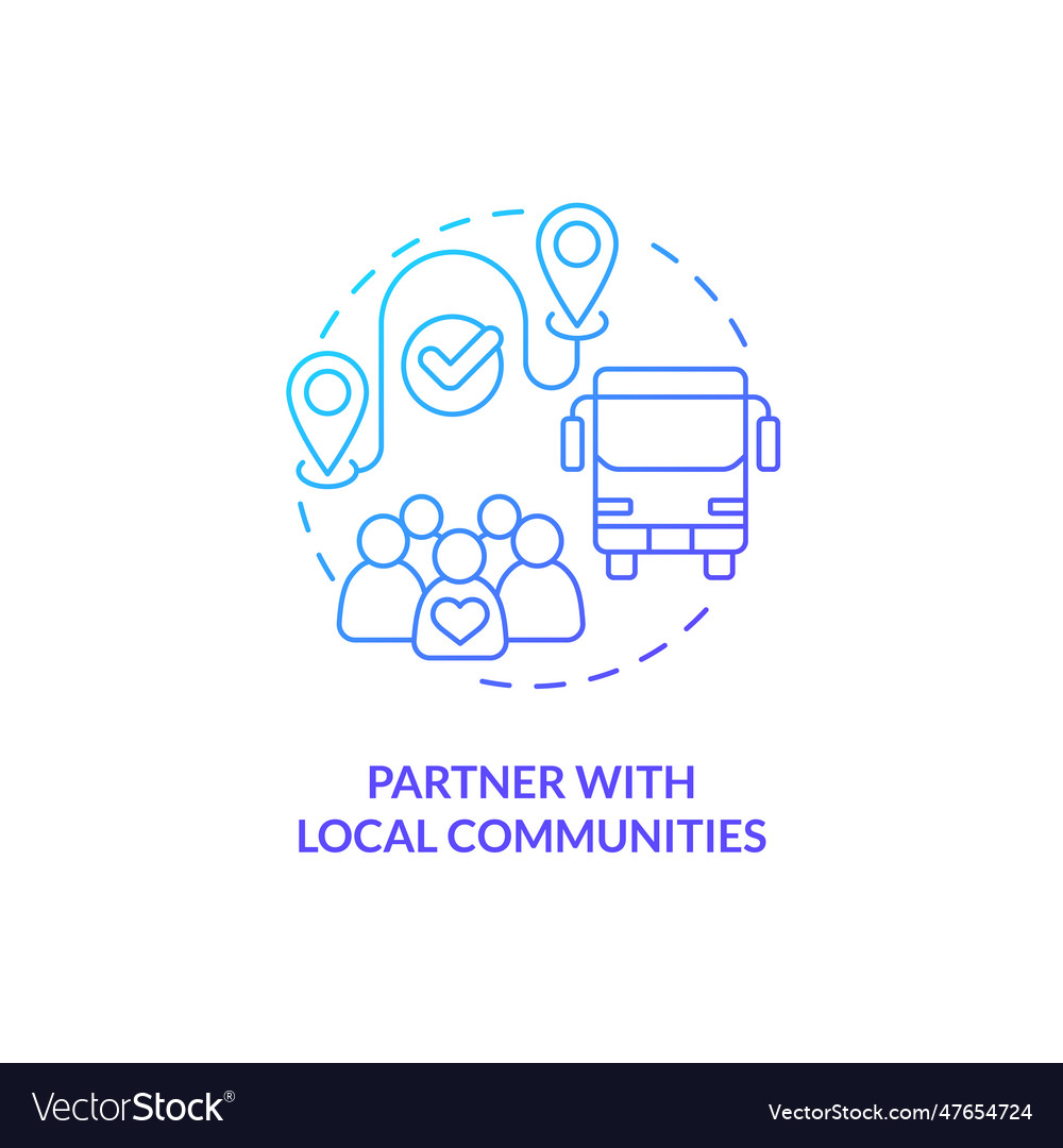 Partner with local communities blue gradient Vector Image