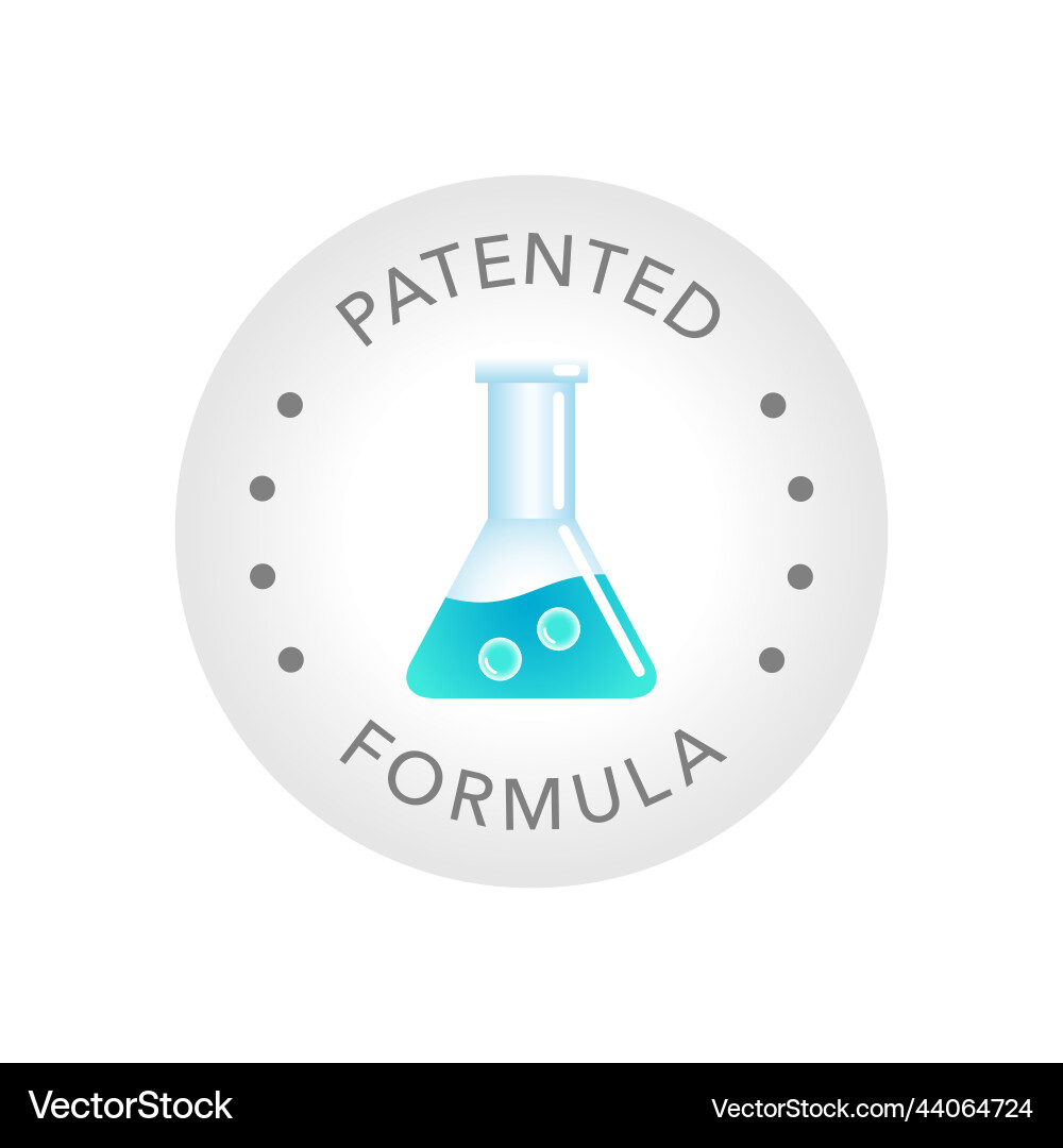 Patented round icon stamp badge Royalty Free Vector Image