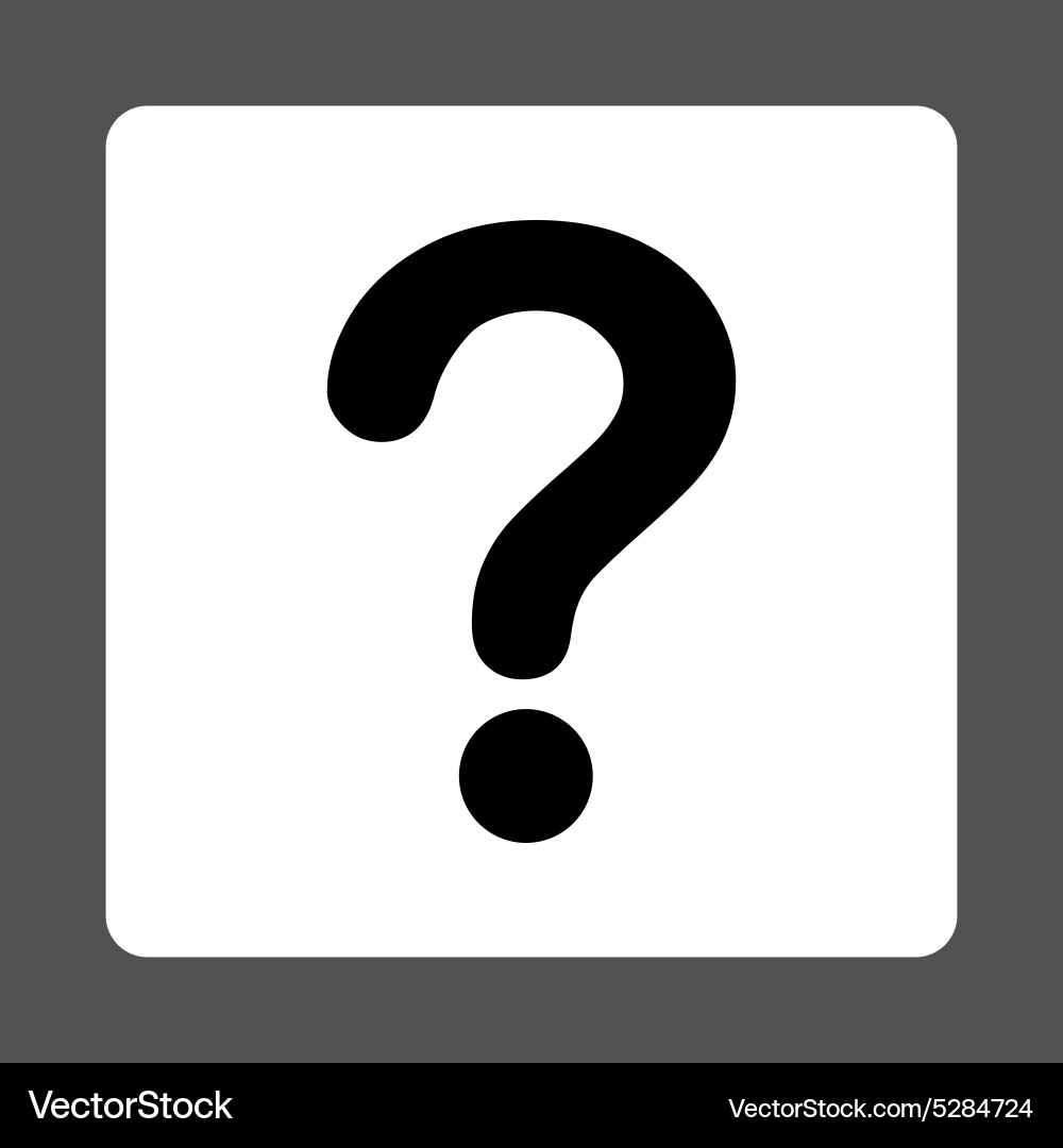 Question flat black and white colors rounded Vector Image